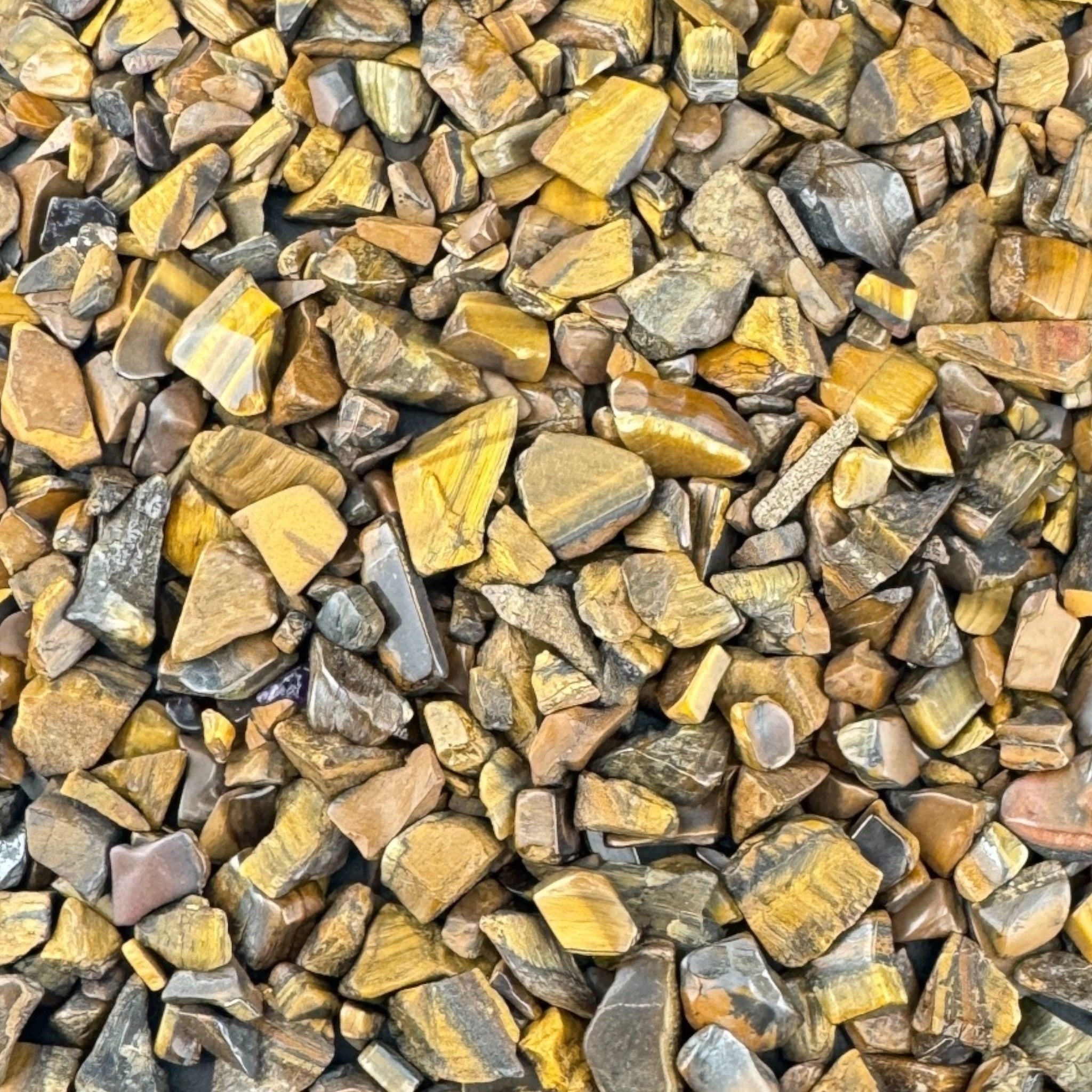 1/2 LB of Tiny Tigers Eye Chips from India | Cobble Creek Mining Co.